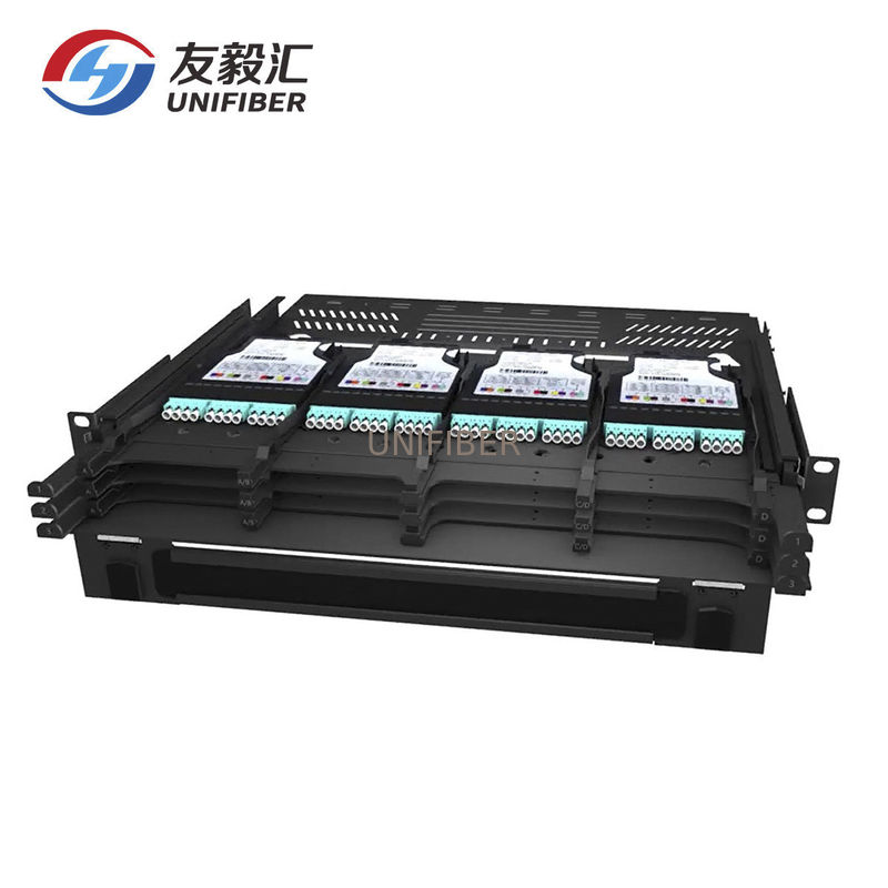 1RU Three Layers Fiber Patch Panel 144 Terminations High Density ODF ...
