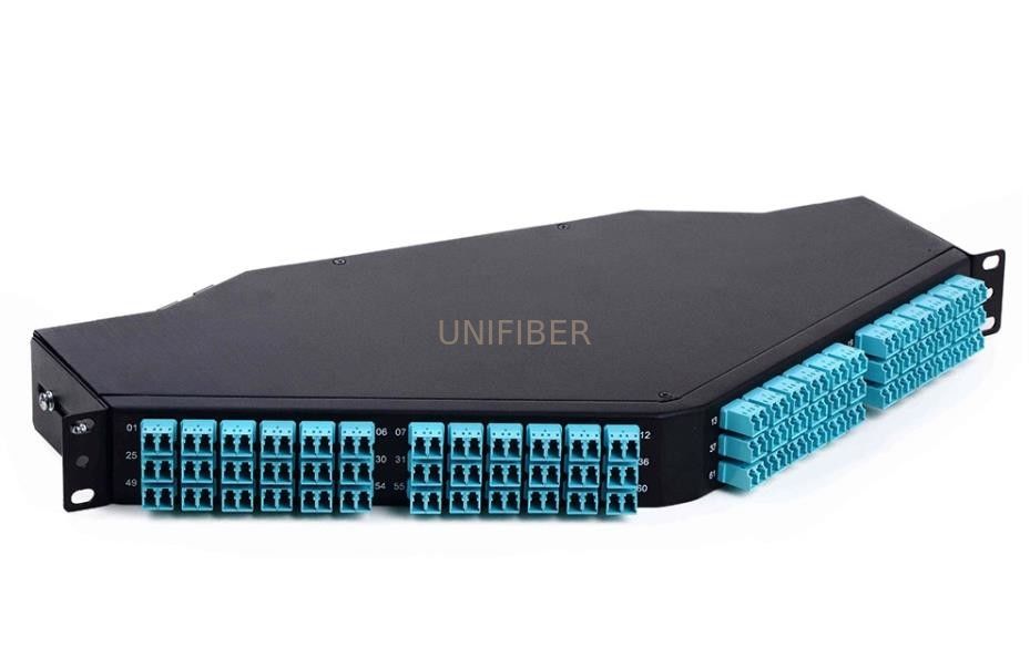 Rack Mount Pre Loaded MPO MTP Patch Cord Angled Fiber Optic Patch Panel ...
