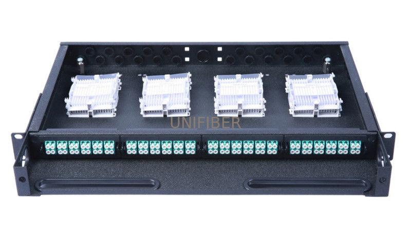 HD Distribution Fiber Optic Patch Panel 96 Fiber 48 Ports Loaded With ...