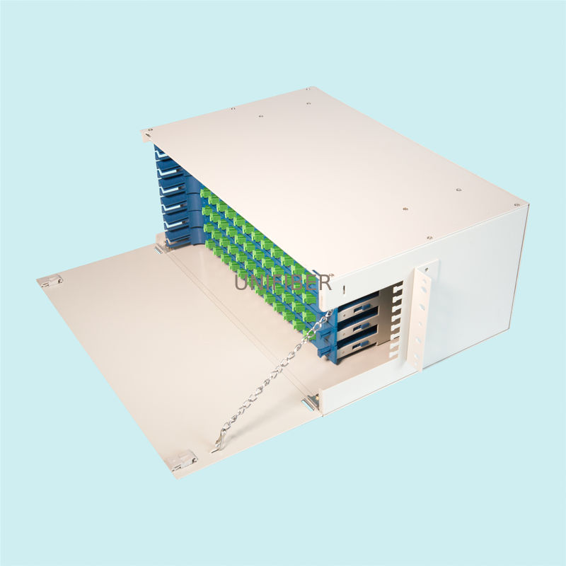 19" Rack Mounted Fiber Optic Cable Patch Panel 96 Port Cold Rolled ...
