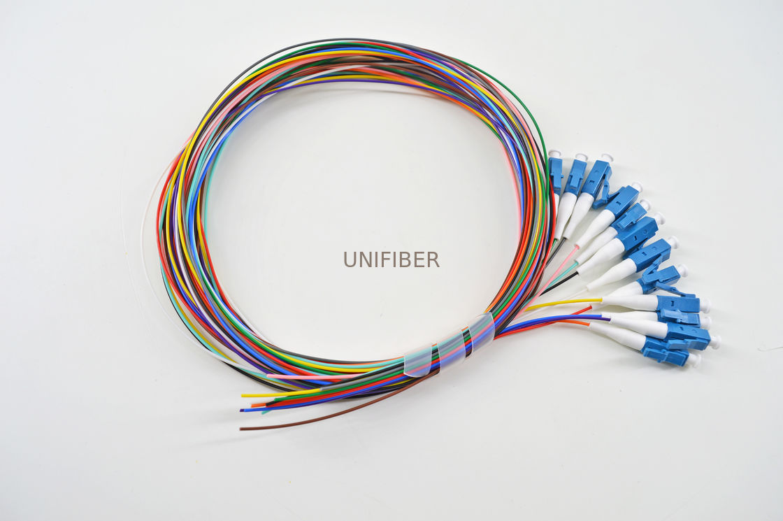 12 Strand Single Mode Fiber Optic Pigtail 0.9mm Tight Buffered Ribbon ...