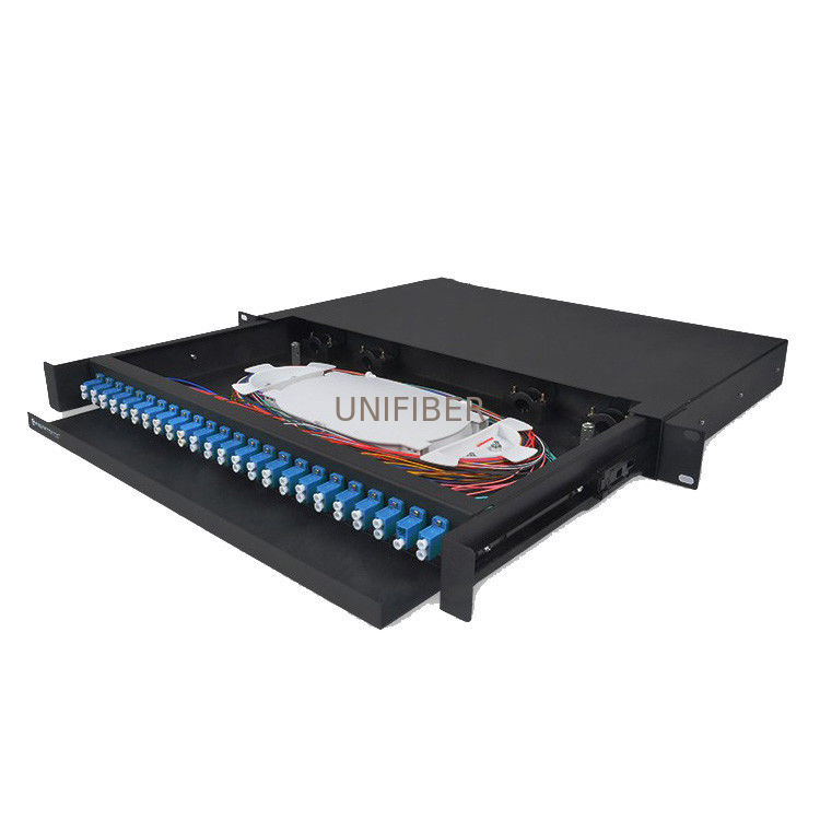 LC/SC Adapters Fiber Optic Cable Termination Patch Panel 24 Port Drawer ...