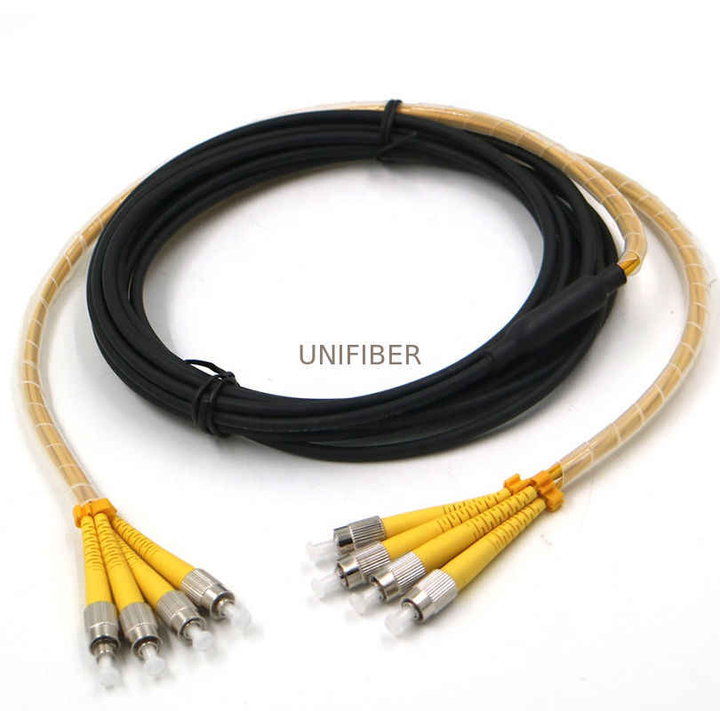 PE Jacketed Outdoor Pre Terminated Cable 4 Core FC/UPC-FC/UPC With 3 ...