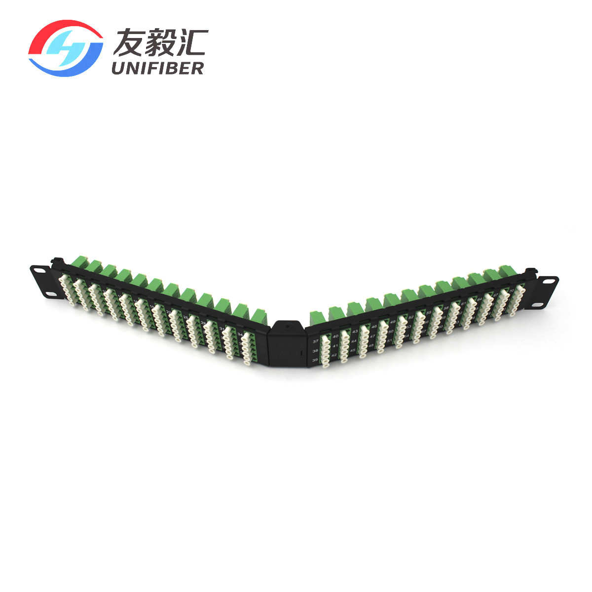 19 Inch Rack Mount Angled Fiber Optic Patch Panel 192 Ports Single Mode ...