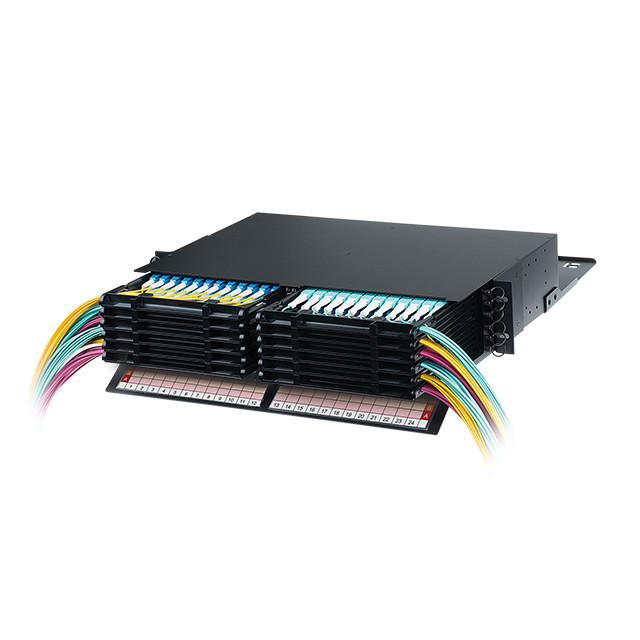 2U 288 Port MPO Fiber Optic Patch Panel With Layered Lockable Drawers