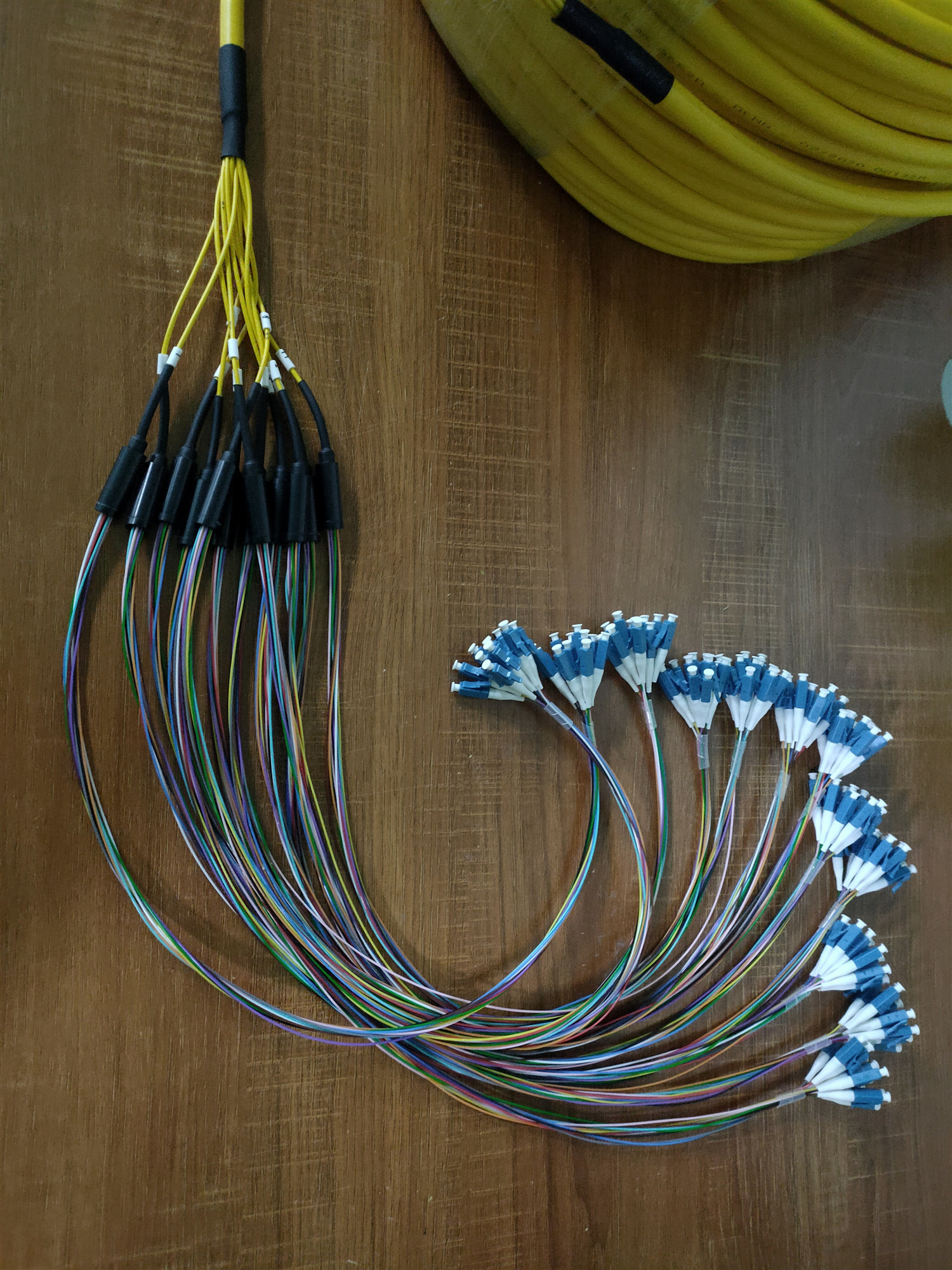 144F LC UPC Pre Terminated Patch Cable Single Mode G652D OFNR