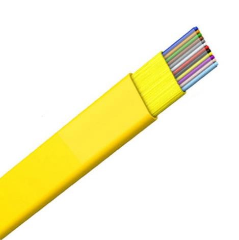 12 Core single mode fiber optic cable , flat ribbon yellow Fiber Optic ...